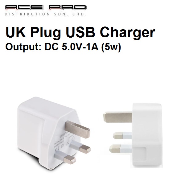 UK Plug USB Charger 3 Pin Travel Wall USB Power Adapter Plug Adapter 5w ...