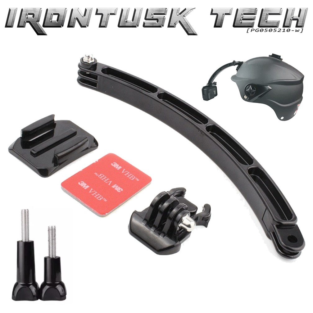 GoPro Helmet Extension Arm + Quick Release Buckle + Curved Adhesive ...