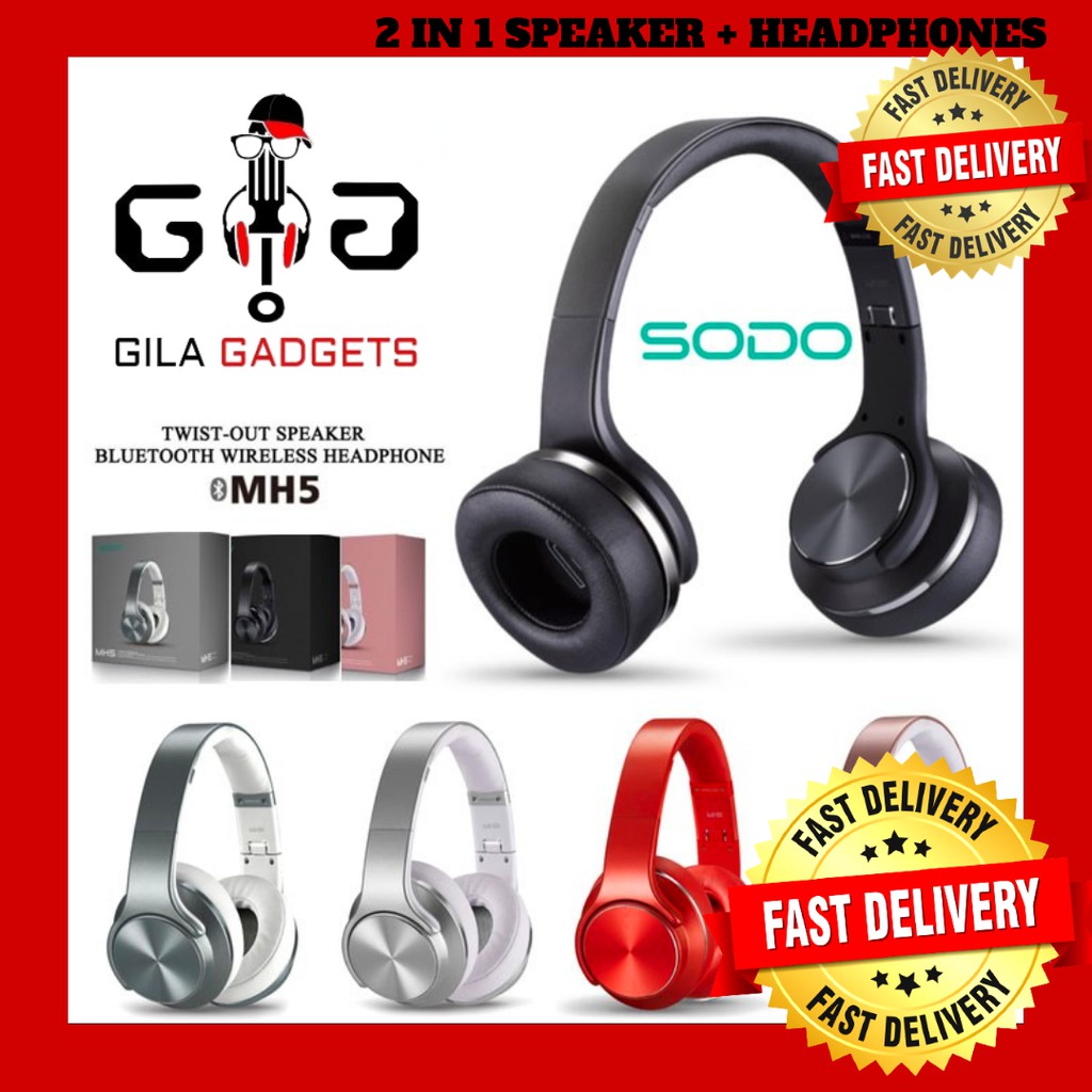 🔥 GILA GADGETS 🔥BEST SELLER IN STORE!!! SODO MH5 SPEAKER & HEADPHONE 2 IN 1!! WIRELESS TWIST ...