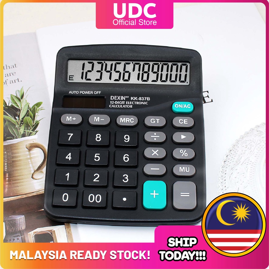 UDC 🧮 DEXIN Calculator 12-digit Dual Power Large Screen Electronic Calculator /Accounting ...