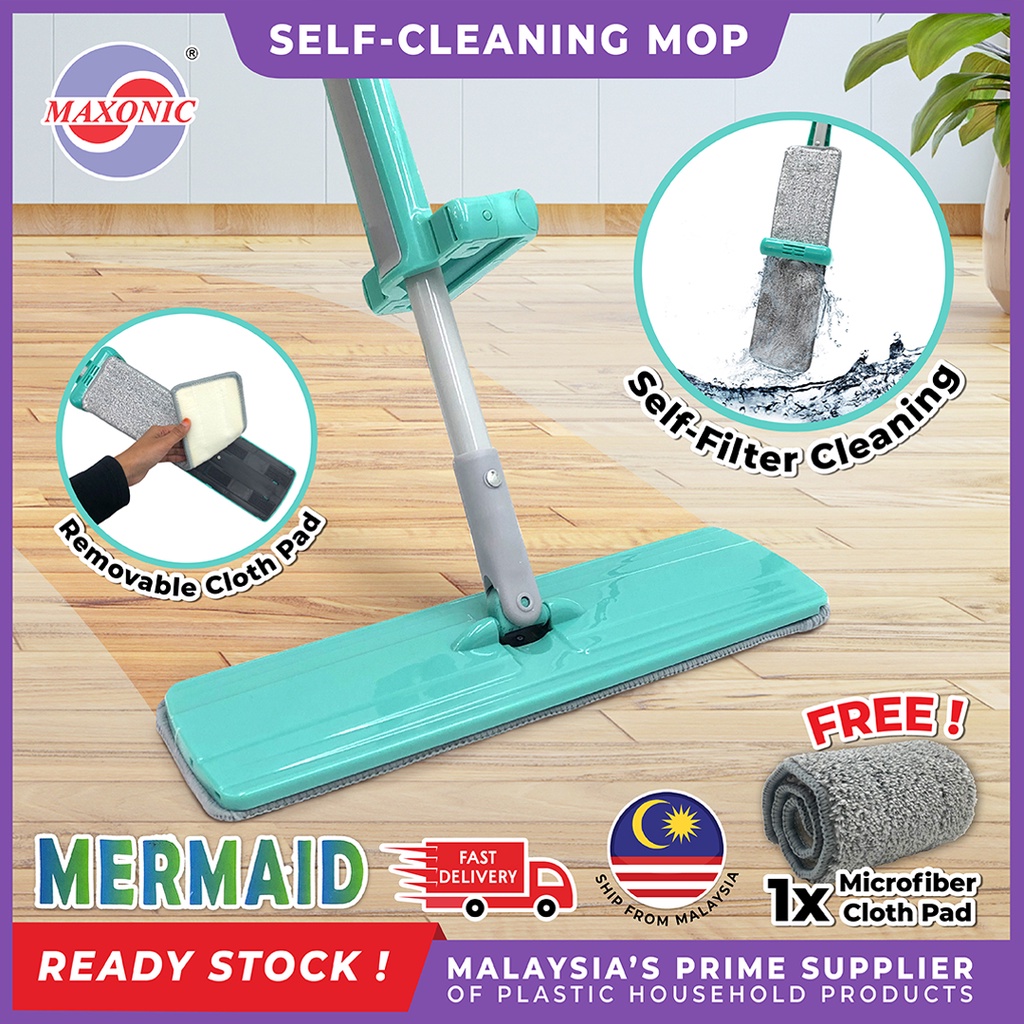 MAXONIC SELF CLEAN MOP WITH MICROFIBER CLOTH | MAGIC MOP | FLOOR MOP ...