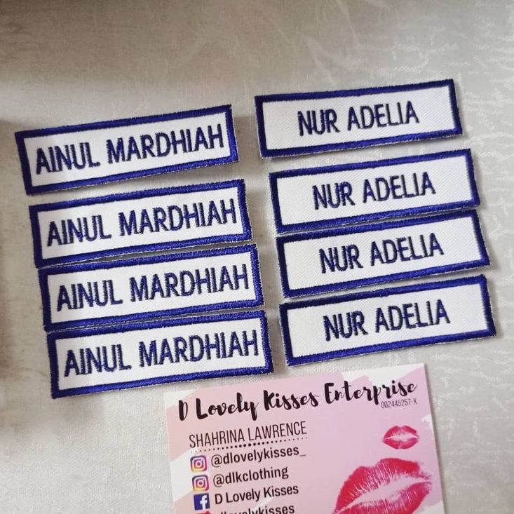 Name Tag Sulam Rumi Jawi Cina/Nama Tag Sekolah Iron On(1/2hari siap ...