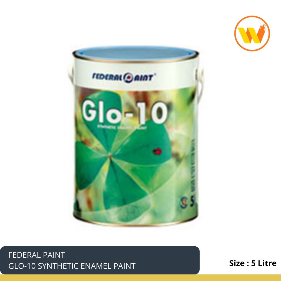 5LT Federal Glo-10 Synthetic Enamel Paint- 5Liters (Cat Minyak Kayu ...