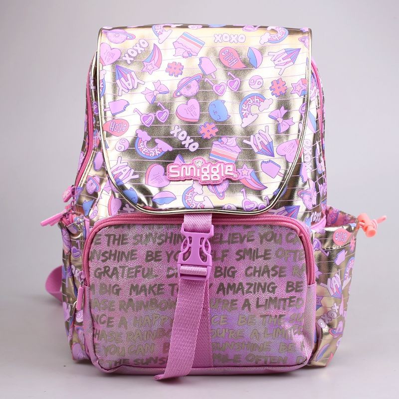 (Ready Stock) Smiggle Heart Of Gold Chelsea Backpack Bag Sekolah Kanak ...