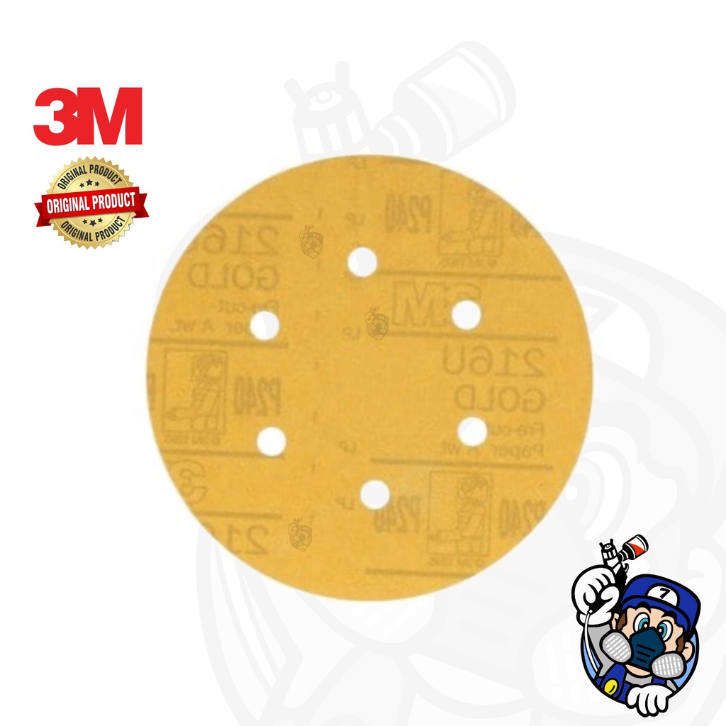 3M 236U/216U 5" 6 Holes Gold Dry Sanding Disc Grit P80 - P500 (Price ...