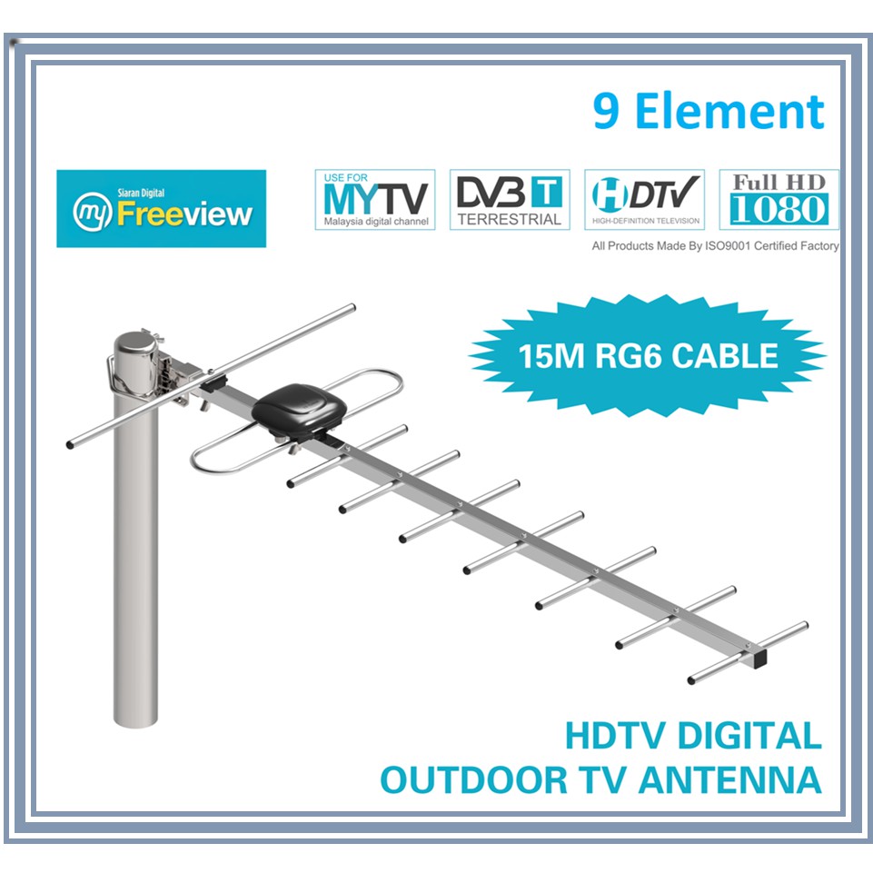 9 Element UHF HDTV DVB T2 Mytv brandFreeview Outdoor Digital HD Antenna ...
