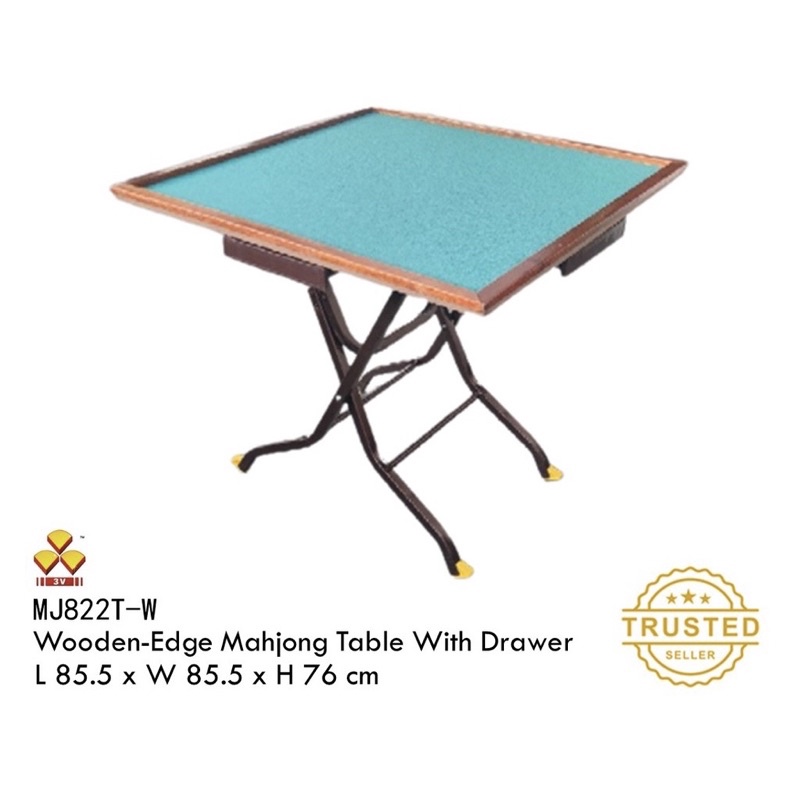 MJ822T-W Wooden-Edge Foldable Mahjong Table With Drawer - 3V | Shopee ...