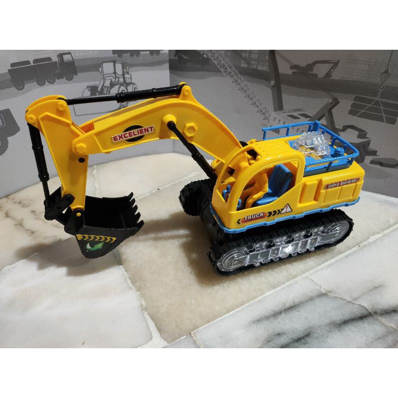 jengkaut mainan bergerak guna bateri excavator batery operate | Shopee ...