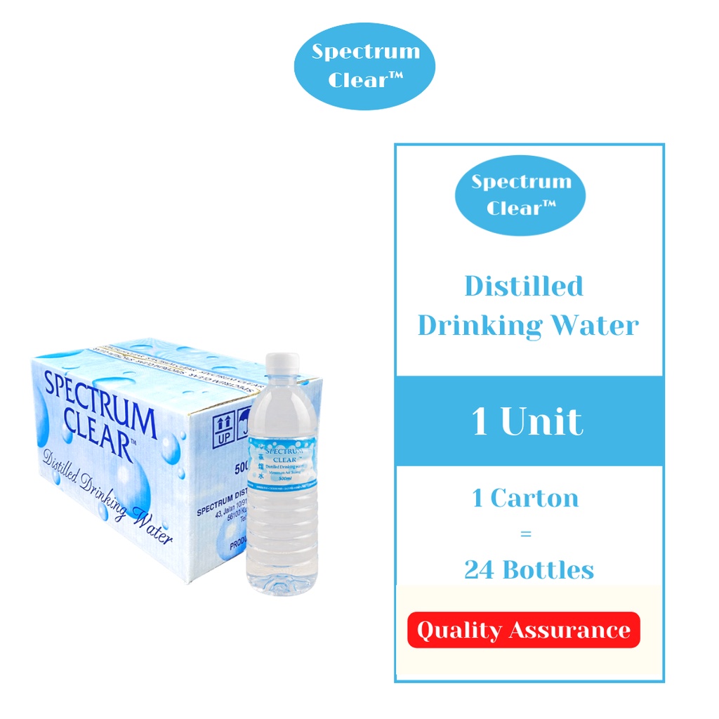 Distilled Water/ Air Suling 500ml (24 bottles) | Spectrum Clear ...