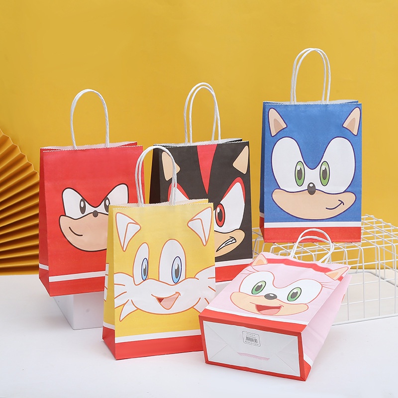Sonic The Hedgehog Theme Paper Bag Shopping Bag Gift Bag Retail Bag ...