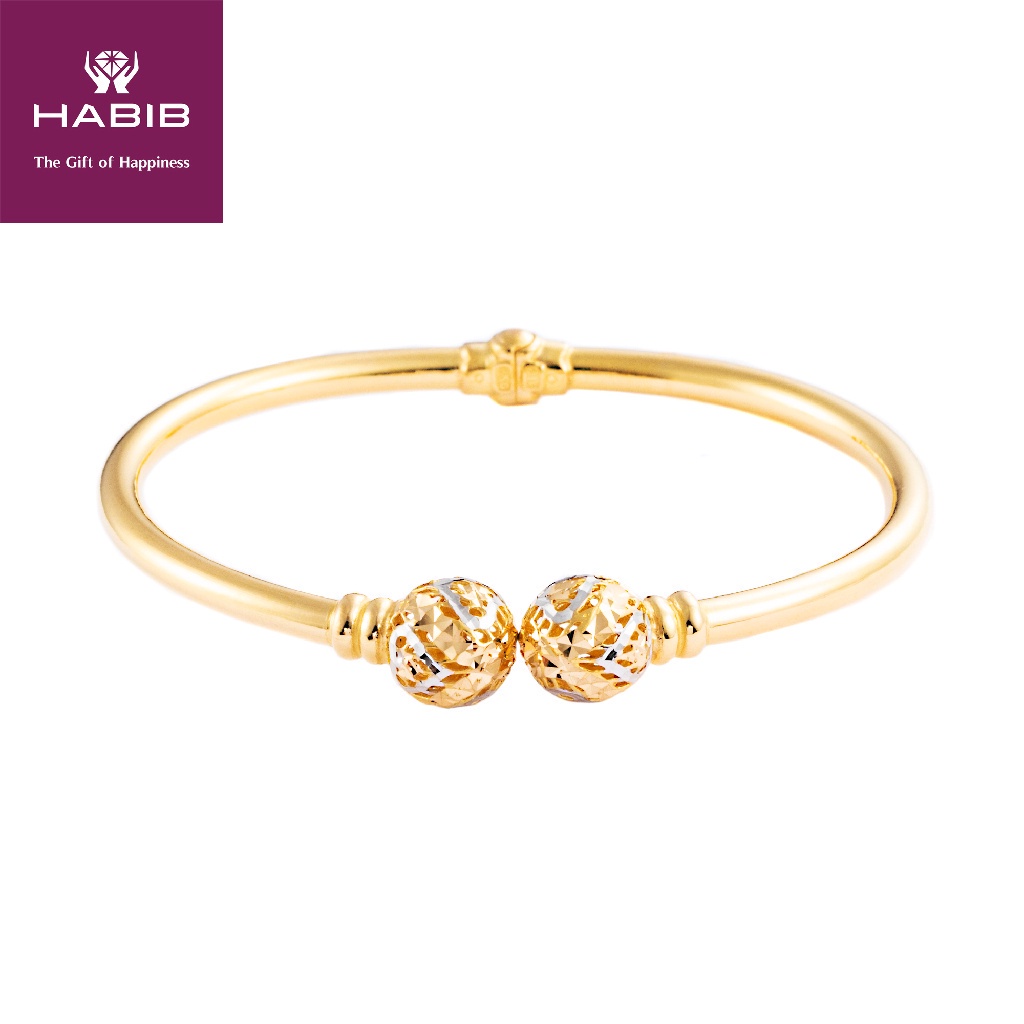 HABIB 916 Yellow and White Gold Bangle BK15010120 | Shopee Malaysia