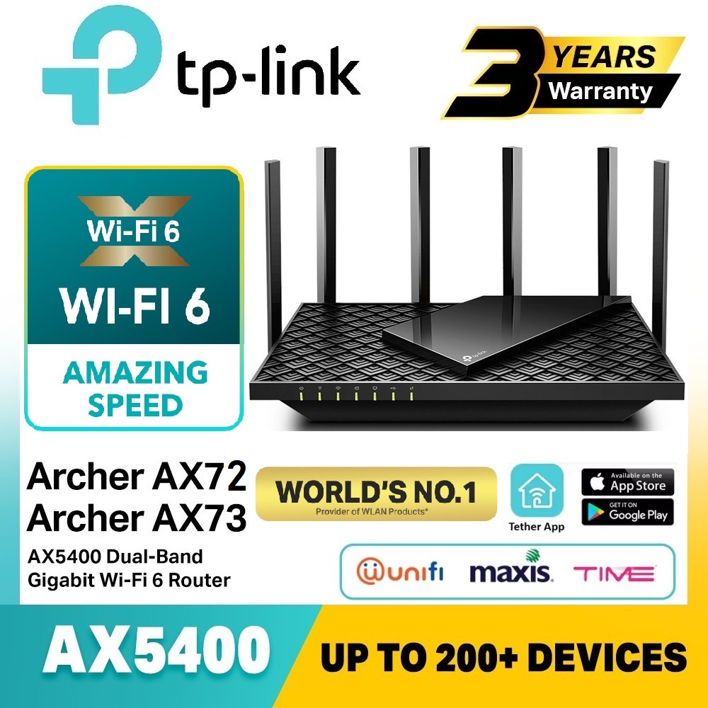 TP-Link Archer AX72/AX73 AX5400 Dual-Band Gigabit Wi-Fi 6 Router ...