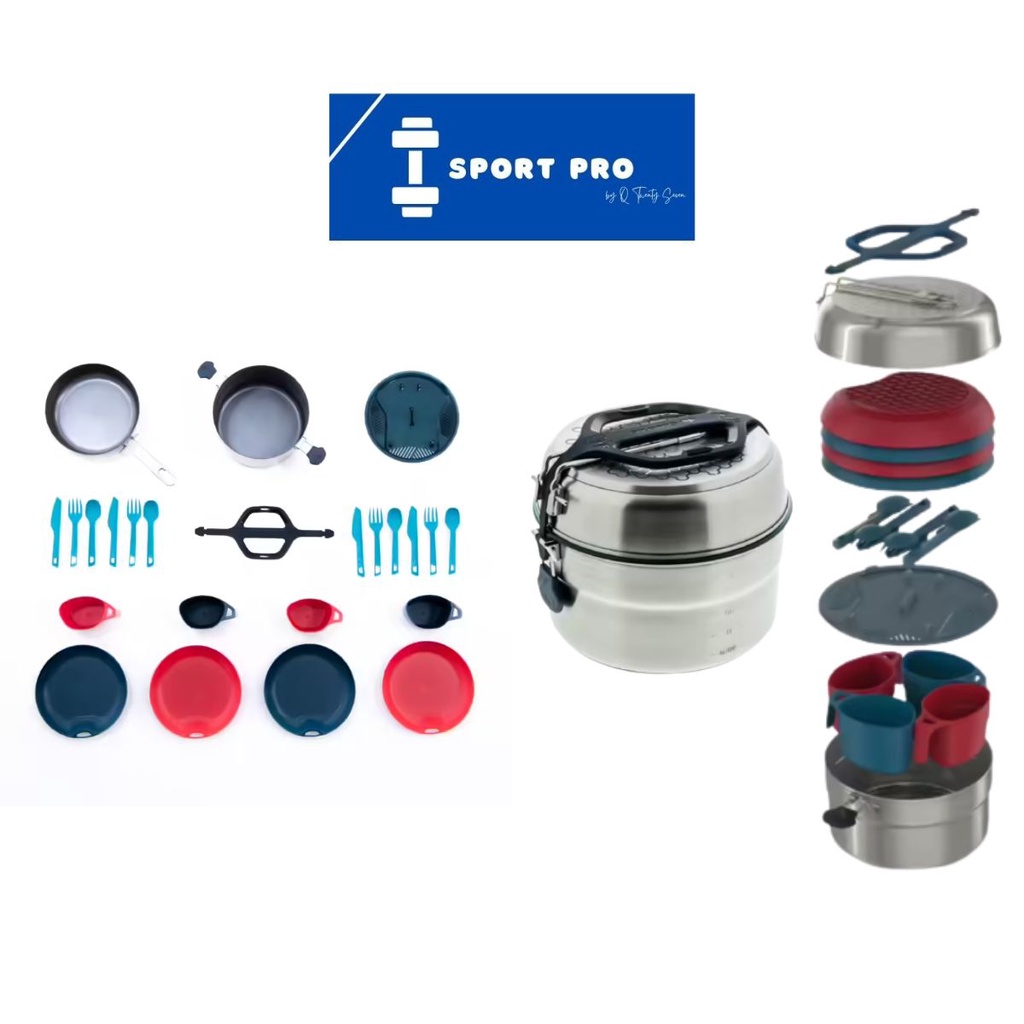 Decathlon / Camping Cookset / Stainless Steel Non-Stick Coating Cookset ...