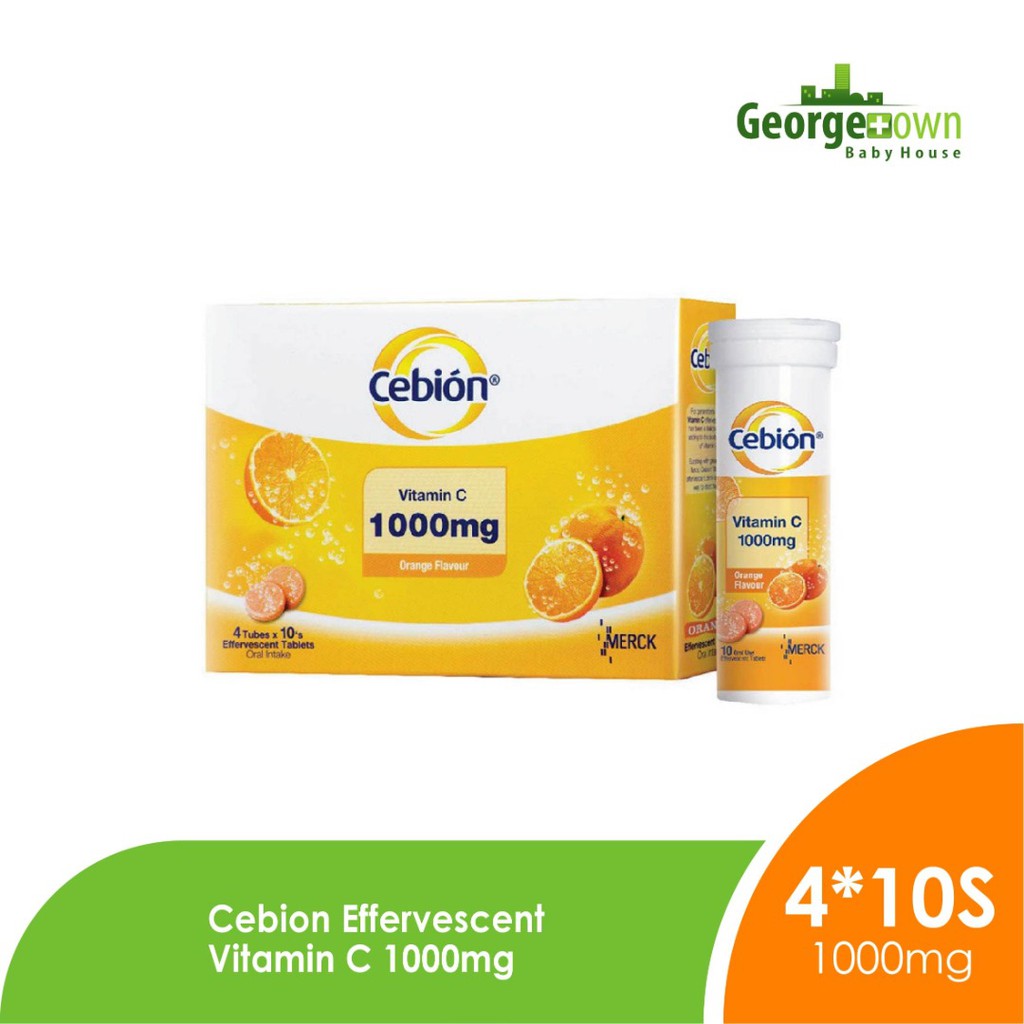 Cebion Vitamin C 1000mg Effervescent Tablet (4x10's) (GTG) | Shopee ...