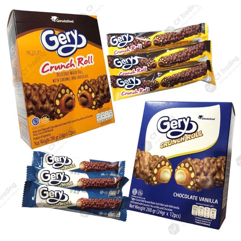 Gery CRUNCH ROLL Chocolate ROLL 276G (12 Pcs) | Shopee Malaysia