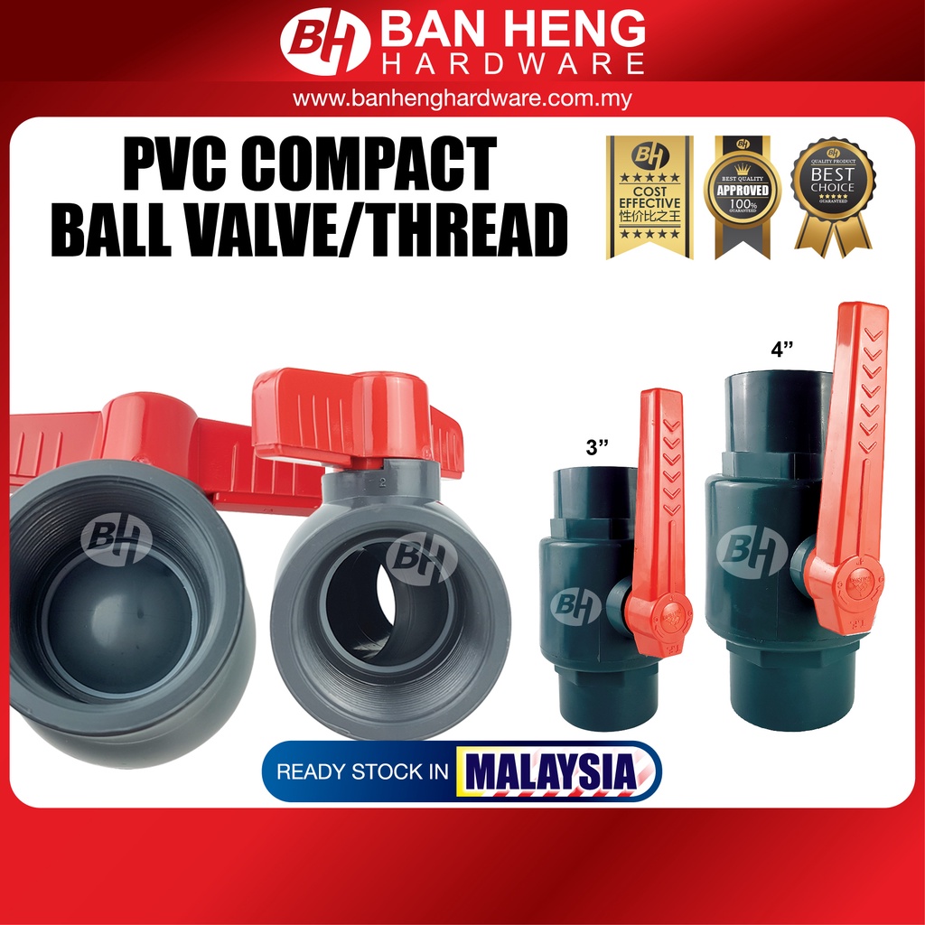 PVC COMPACT BALL VALVE 3", 4" READY STOCK | Shopee Malaysia