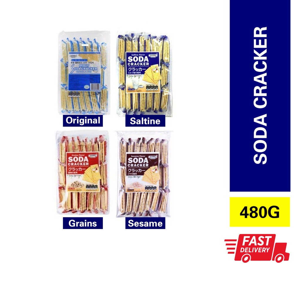 [480G] SANWA Soda Cracker [Original/Saltine/Grains/Sesame]苏打饼干原味奶盐五谷芝麻 ...