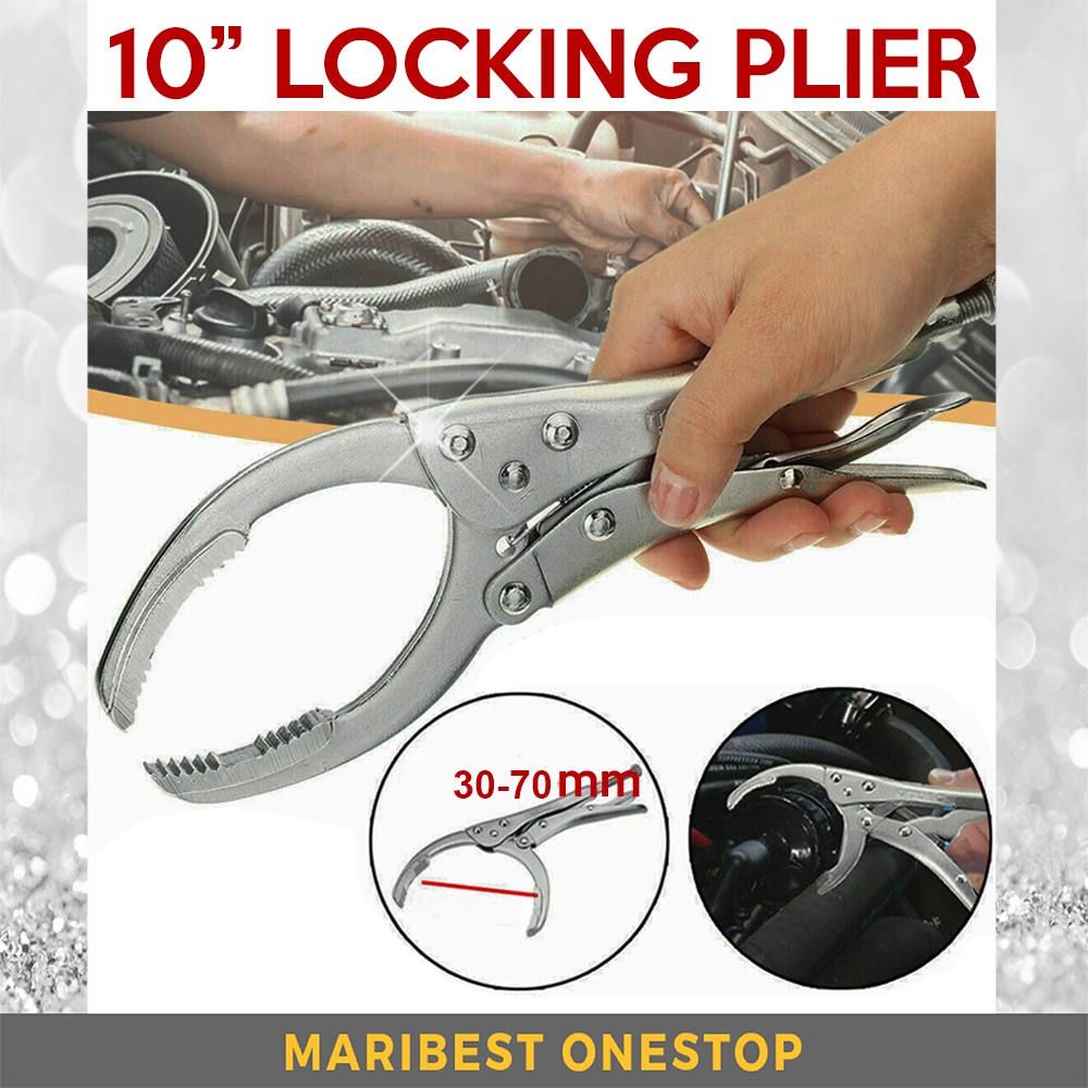10" HEAVY DUTY STEEL OIL FILTER LOCKING PLIER FOR OPEN VEHICLE OIL ...