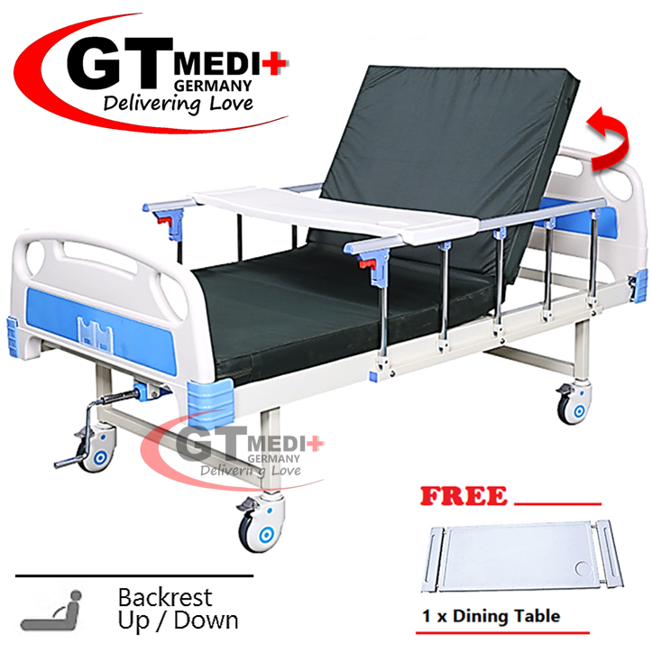 SSS-05 GT MEDIT GERMANY Single Crank 1 Turn Function Medical Hospital Nursing Bed with Mattress ...