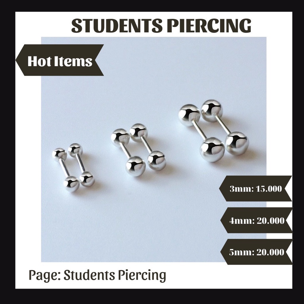 Basic 2-Ball Ear Piercing - 316L Steel Piercing | Shopee Malaysia
