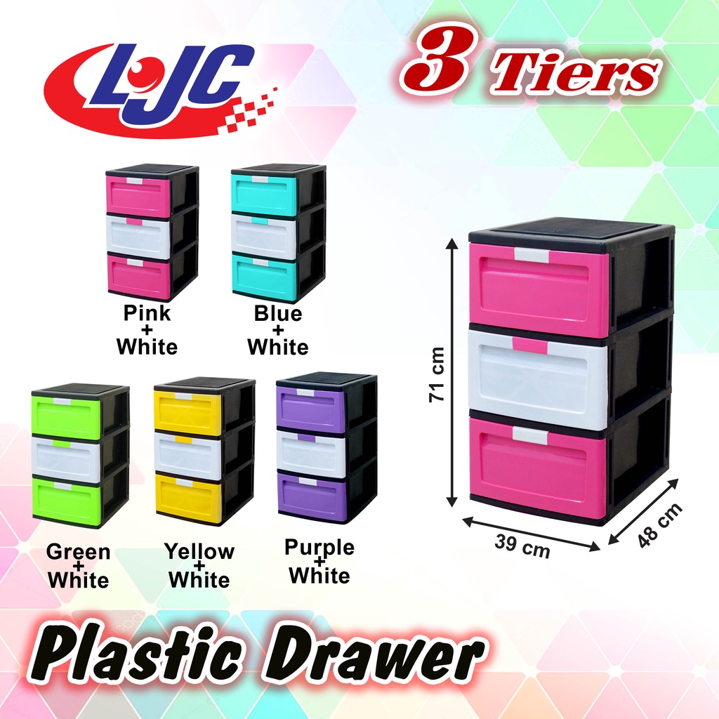 3 tier -Almari Plastik / Laci Plastic / Plastic Drawer Storage Cabinets ...