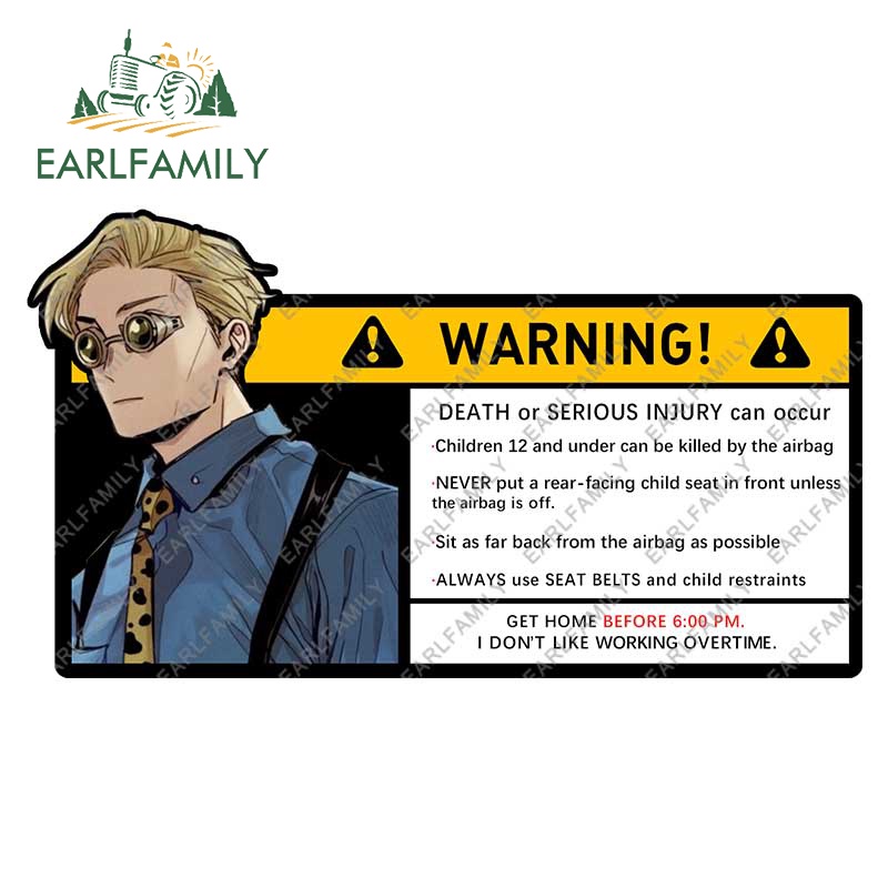EARLFAMILY 15cm x 8cm Cartoon Anime Jujutsu Kaisen Car Sticker Nanami ...