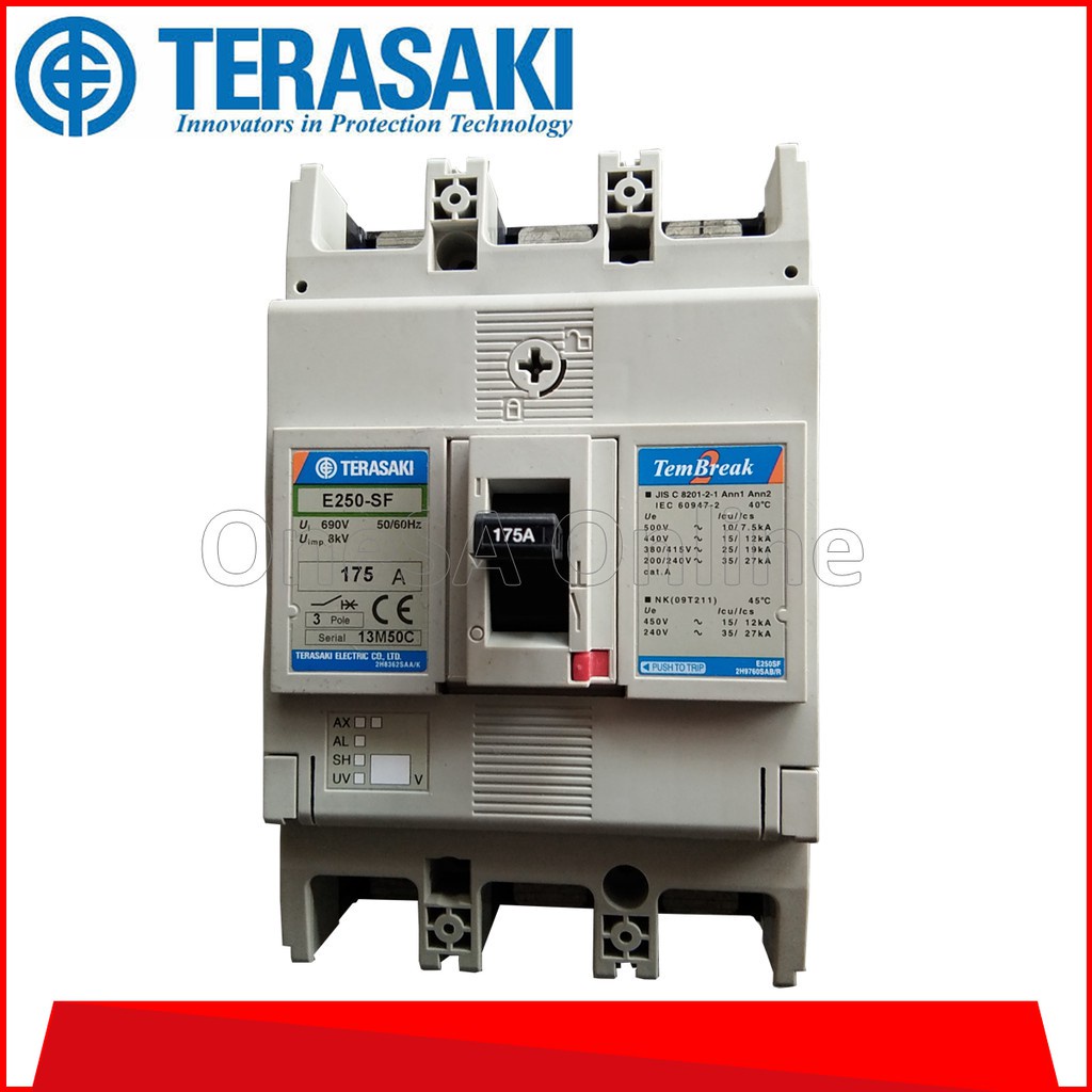 TERASAKI MCCB,3P 25KA 125A/150A/175A/200A/225A/250A,(E250SF-3P) | Shopee Malaysia