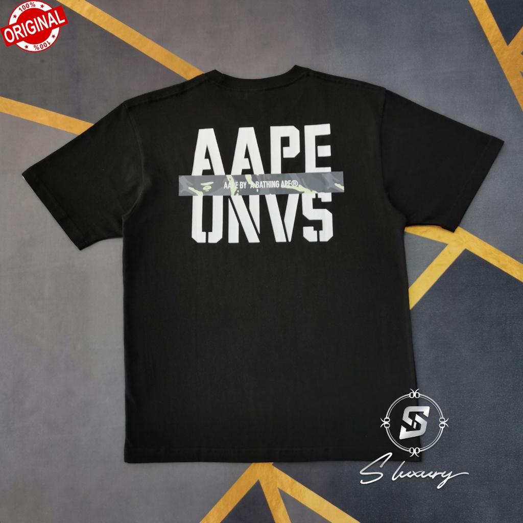 AAPE UNIVERSE GITD SMALL LOGO TEE (NORMAL CUTTING) | Shopee Malaysia