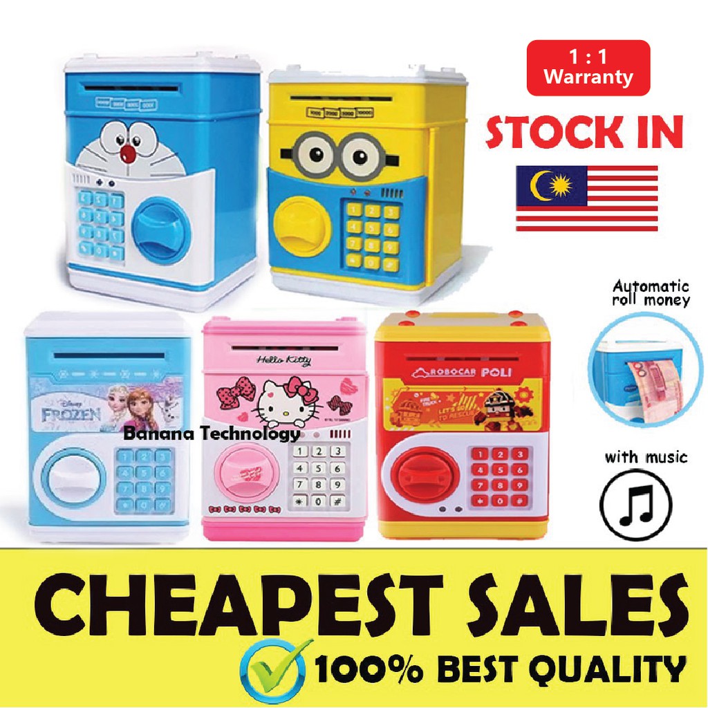 Ready Stock Mini ATM Machine Coin Bank Machine with Password & Music ...