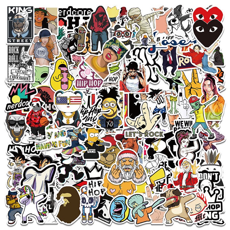 🔥Ready Stock🔥 100 Pcs Funny Hip Hop waterproof no repeat stickers For ...