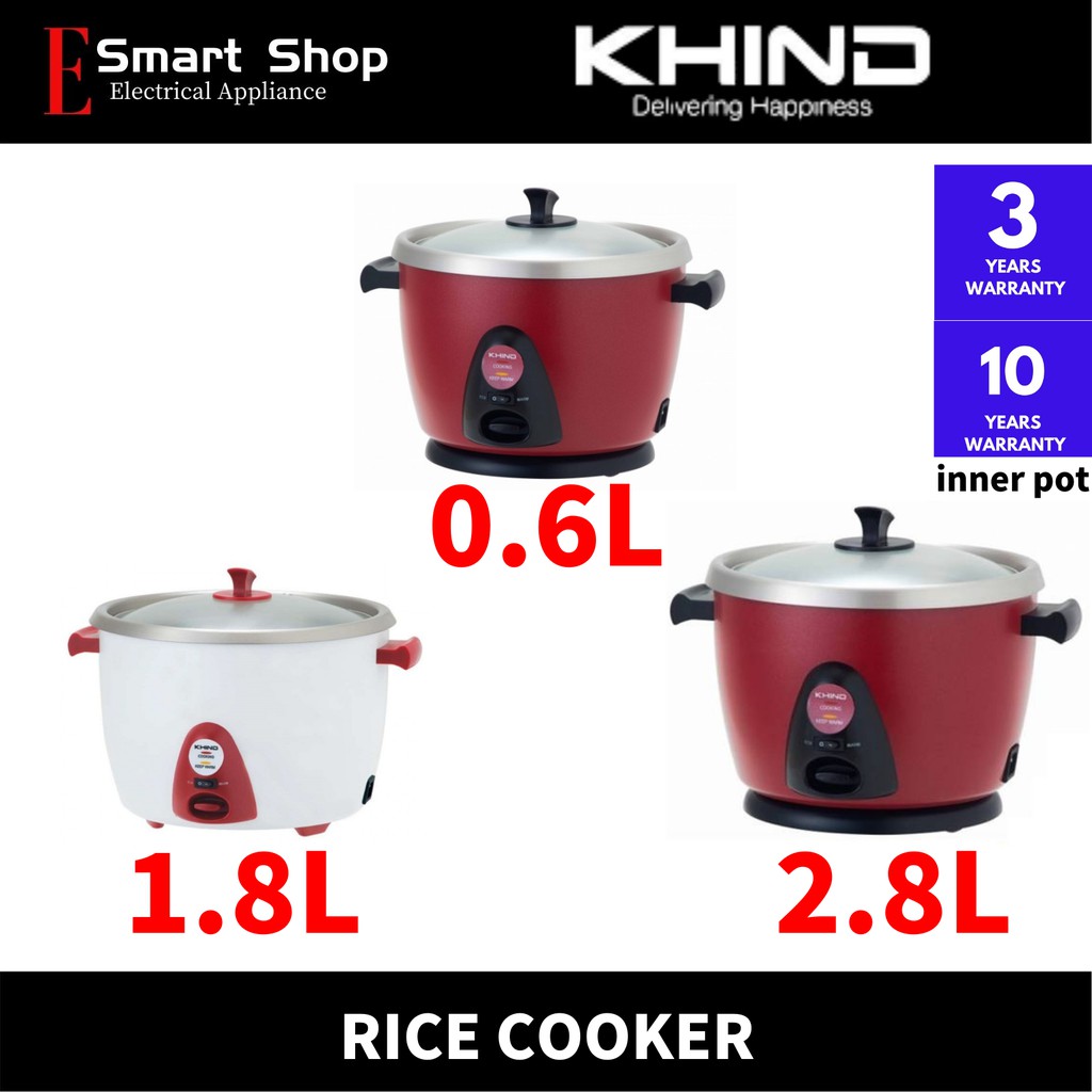 KHIND 0.6L/1.8L/2.8L STAINLESS STEEL ANSHIN RICE COOKER WITH SMART ...