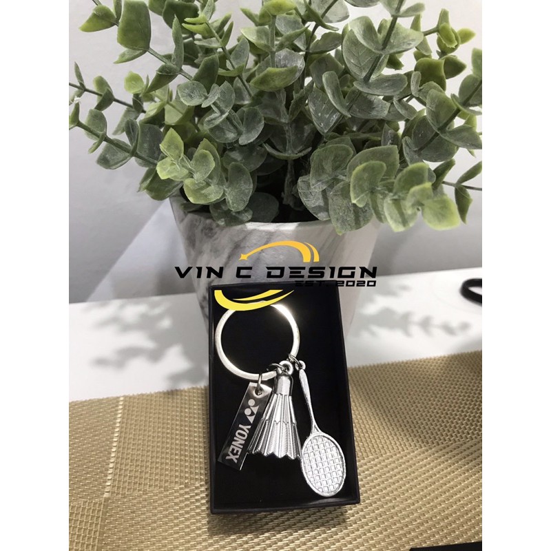 🏸️ Cute 3D Stainless Steel Badminton Key Chain with Racquet and ...