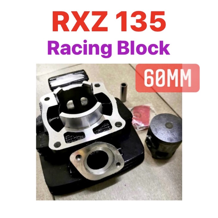 ( 58MM / 60MM ) RXZ Racing Block Set Cylinder Blok Kit Piston + Ring ...