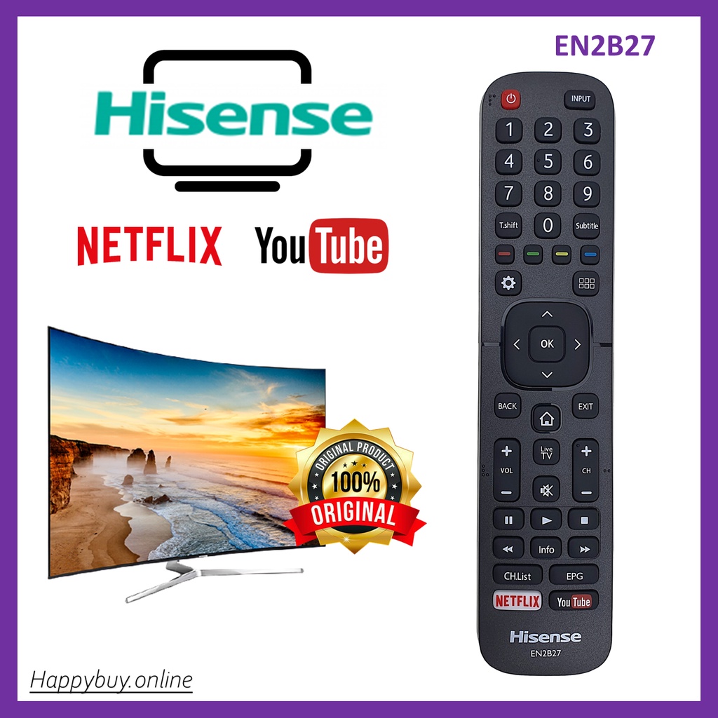 Hisense Original LED Smart TV Remote Control EN2B27 Hisense Smart Youtube Netflix Remote Control ...