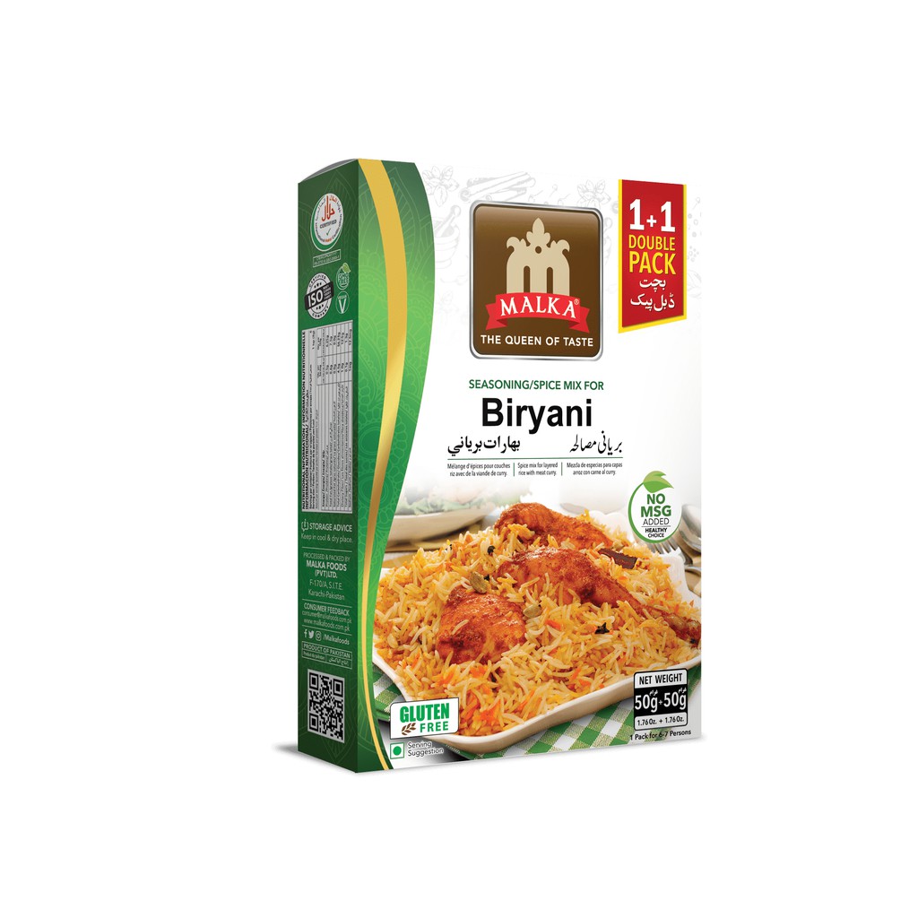 MALKA Spices-Biryani Masala 1+1 DOUBLE PACK 50G+50G-READY STOCK-FAST ...