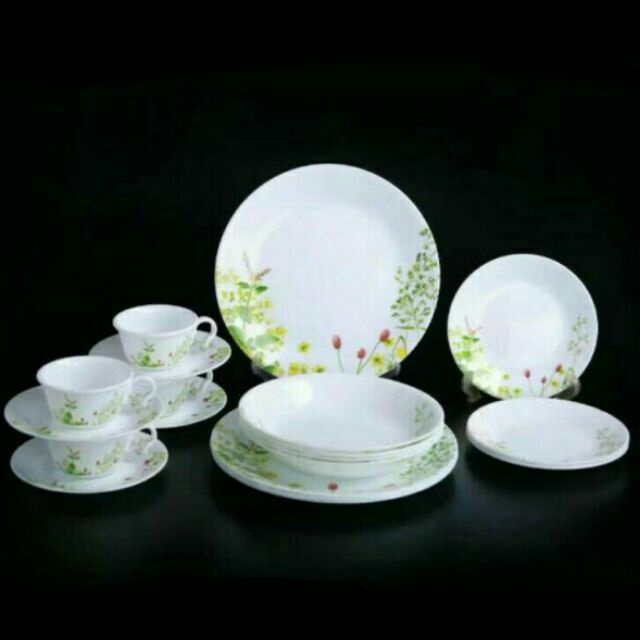 CORELLE DINNER SET 20 PCS (COUNTRY ROSE/SAKURA/ROSABELLE/PLUM/PROVENCE ...