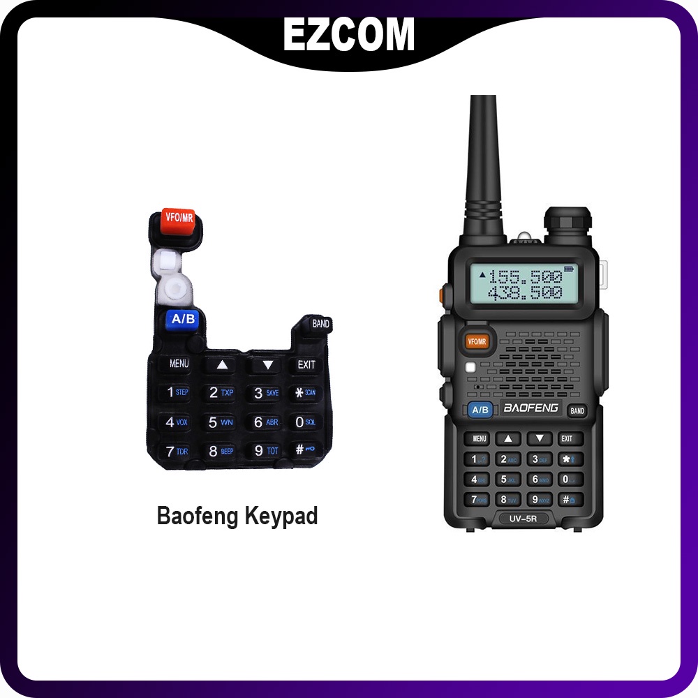 EZCOM Baofeng UV5R Numeric Rubber Keypad 5R 5RE Series F8HP | Shopee ...