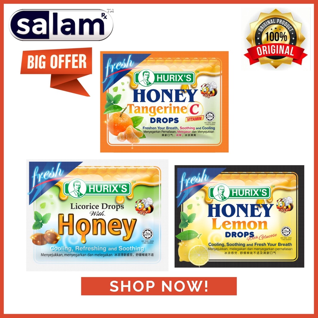 [READY STOCK] HURIXS HONEY LEMON DROPS / HONEY TANGERINE DROPS ...