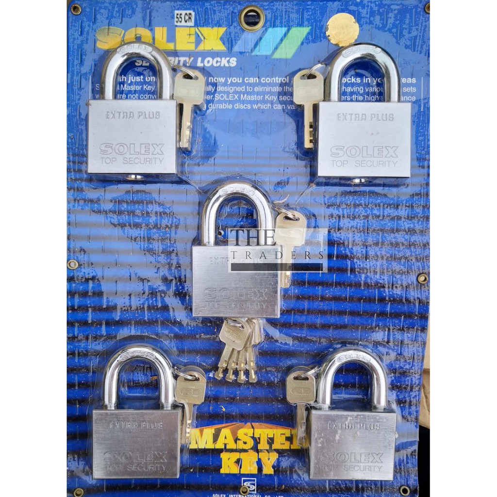 [100% ORIGINAL] Solex Extra Plus CR CR55 Master Key Set 5:1 Padlocks ...