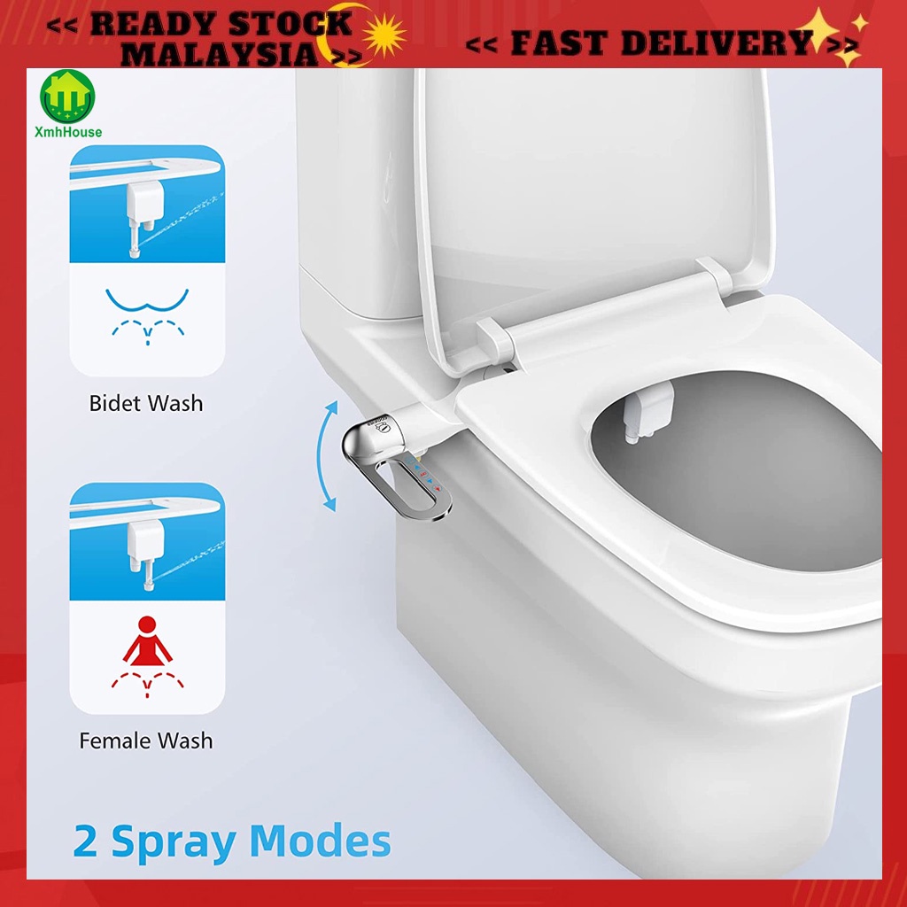 Ultra-Slim Bidet Toilet Seat Attachment Non-electronic Dual Nozzle ...