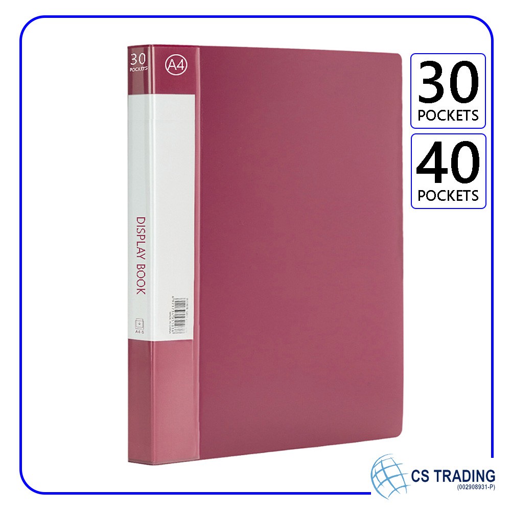 A4 30 Pocket / 40 Pocket Clear Book / Clear Holder / Display Book ...