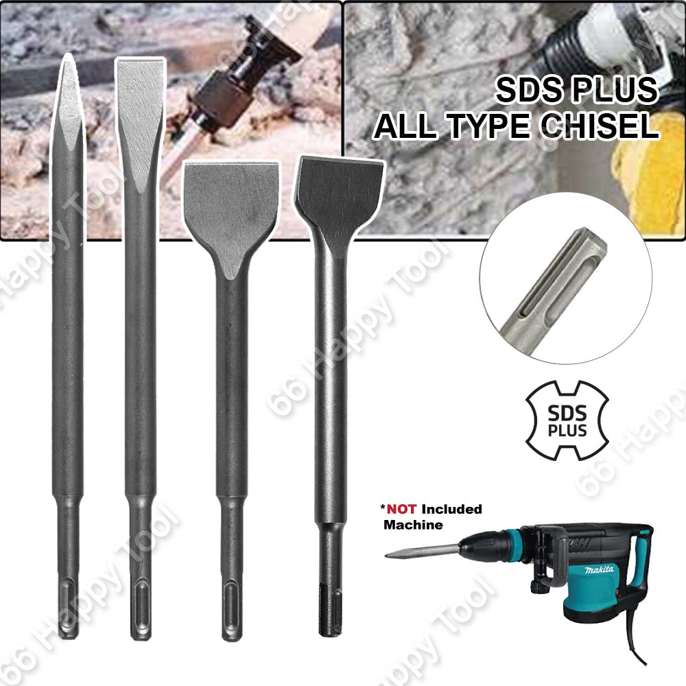 SDS Plus Concrete Chisel All Type Flat / Point / Scaling / Bent ...