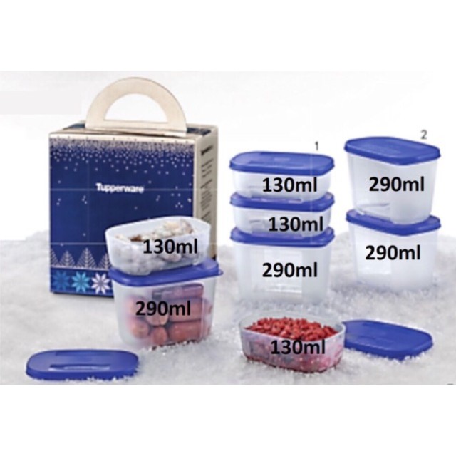 READYSTOCK Tupperware Freezermate Junior Set 130ml + 290ml Dark Blue ...