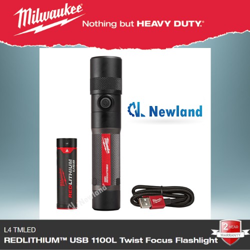 Milwaukee L4 TMLED USB RECHARGEABLE 1100L TWIST FOCUS FLASHLIGHT | Shopee Malaysia