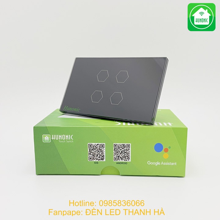 Hunonic 4-key touch smart Wifi switch, black | Shopee Malaysia