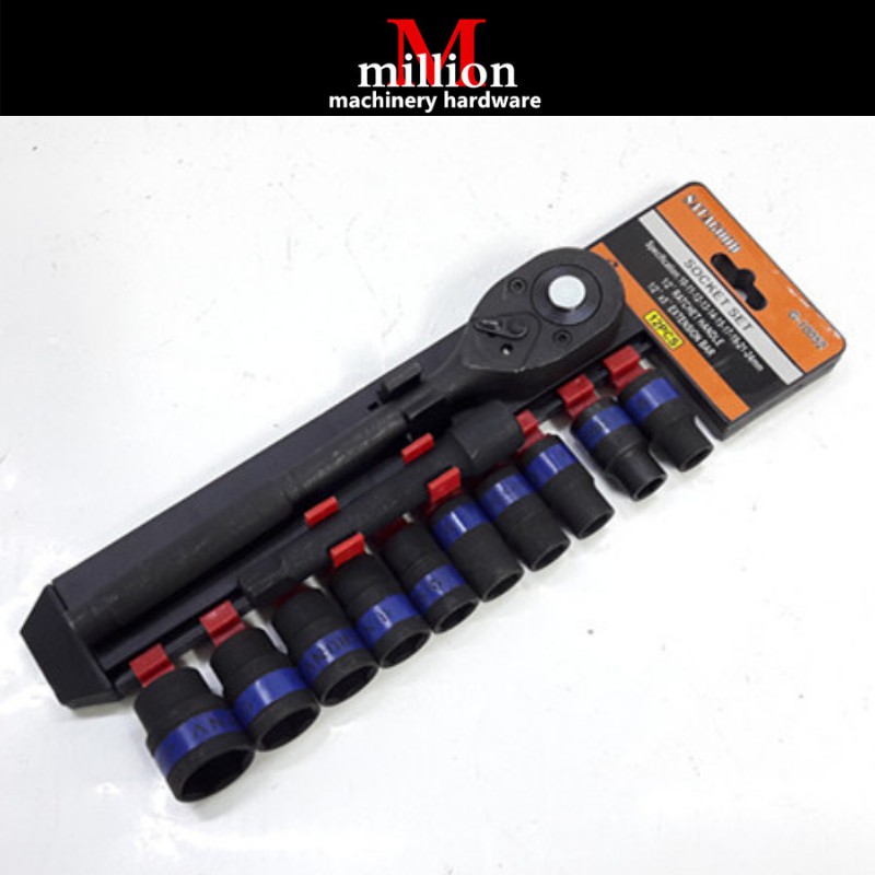 millionhardware - Heavy Duty 1/2" Dr Socket Set 12pcs 6 Point / 12pcs ...