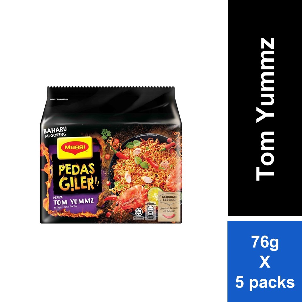 MAGGI Pedas Giler Tom Yummz 76g x 5 (Halal) | Shopee Malaysia