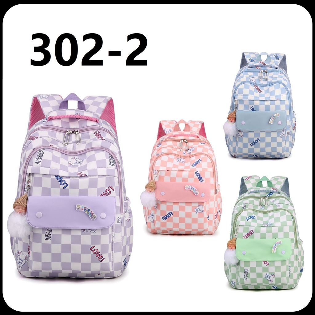 302-2 #Korea Backpack High Quality ( Beg Sekolah / School Bag / Beg ...