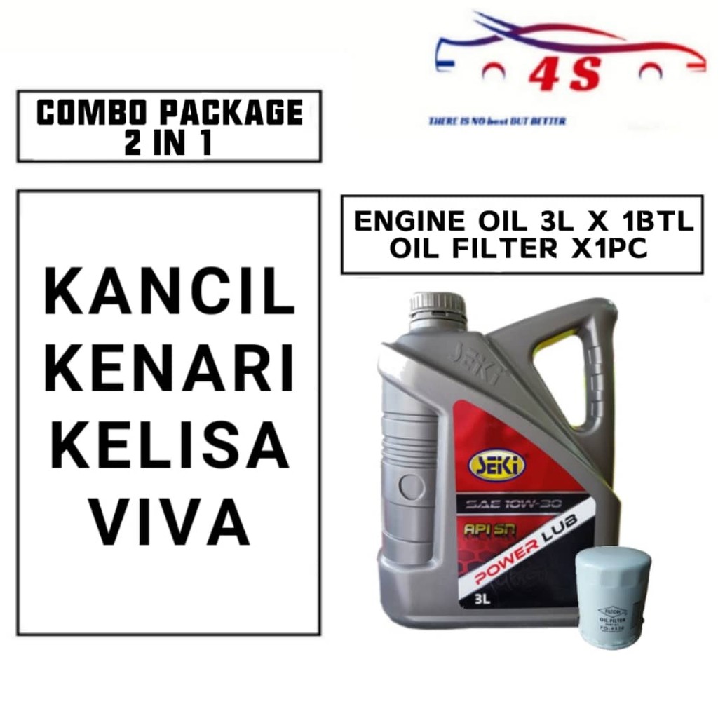 ( FREE OIL FILTER ) SEKI Mineral Engine Oil 10W30 10W-30 ( 3 L ) VIVA ...