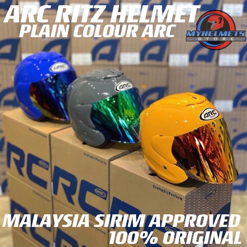 Arc Ritz Plain Colour Openface Helmet | Shopee Malaysia